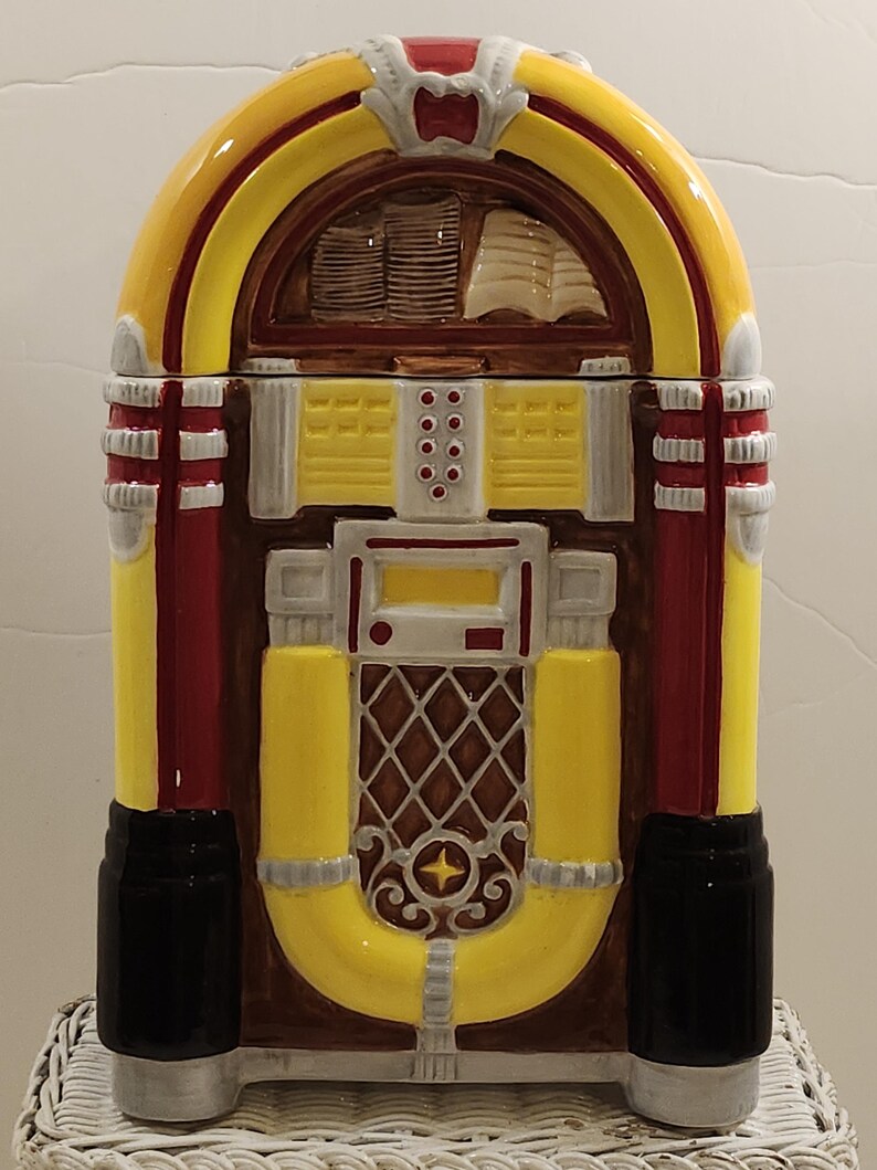 Vintage Retro American Diner Jukebox Tabletop Cookie Jar Wurlitzer ...