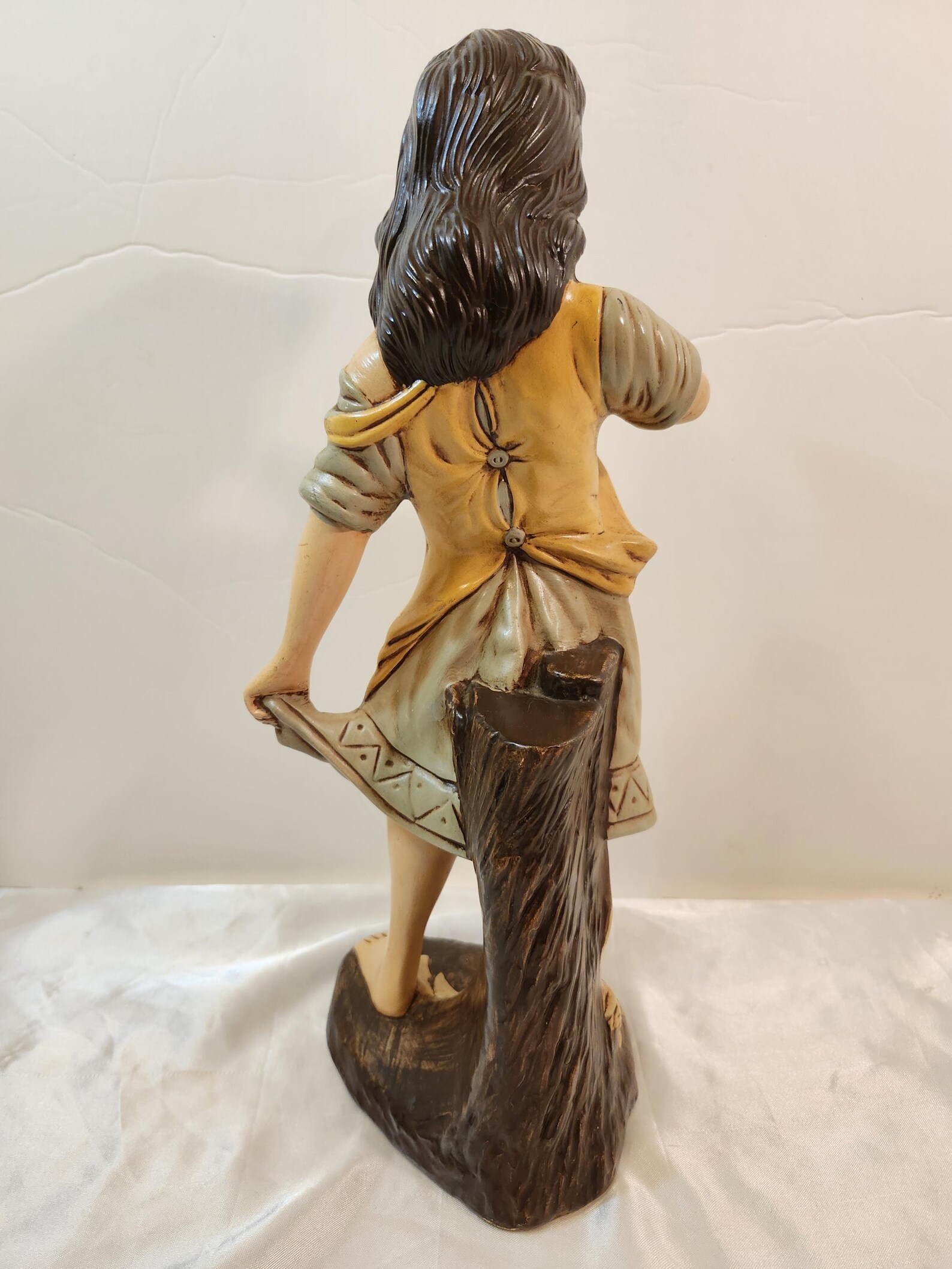 Vintage Atlantic Mold Hand Painted Ceramic Fairy Tale/ Peasant Girl ...