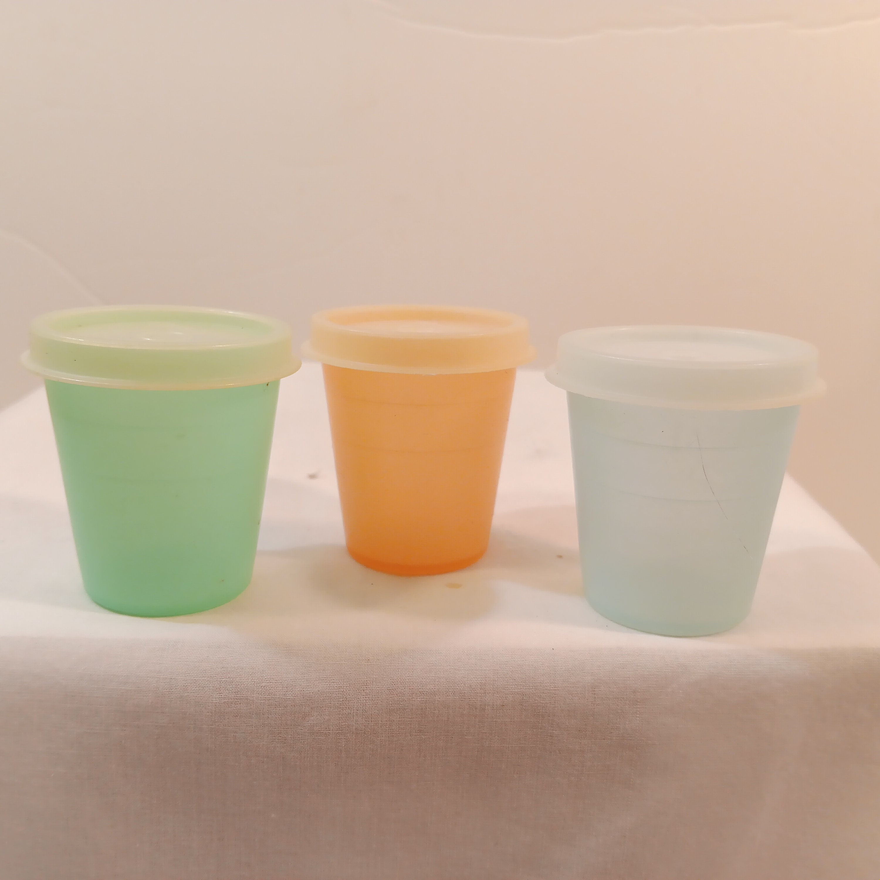 Set of 3 Vintage Tupperware Pastel Midget Storage Containers With Lids ...