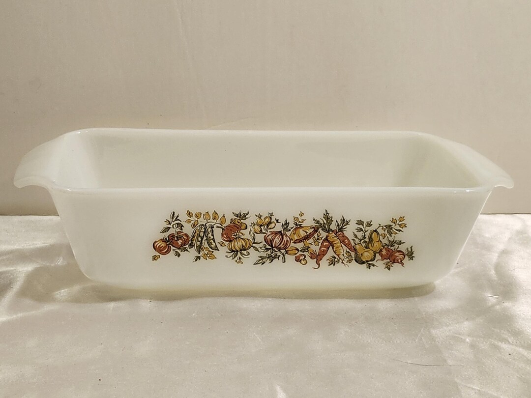 Vintage Anchor Hocking Vegetable Harvest Loaf Pan 1 Qt. Baking Dish 411 ...