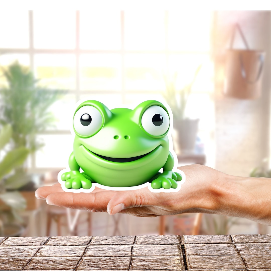 Fat Frog Sticker 3D Kawaii-style, Frog Lovers Gift, Frog Sticker, Cute ...