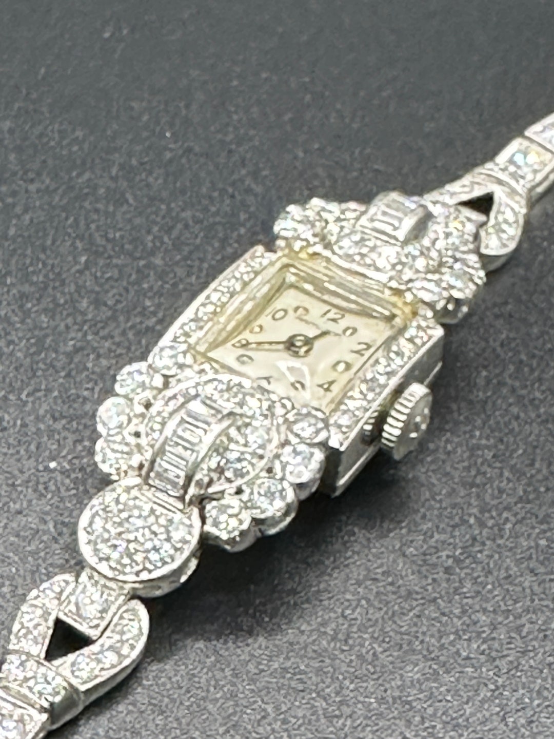 Vintage Art Deco Ladies Hamilton 750 Platinum & Diamond Watch - Etsy