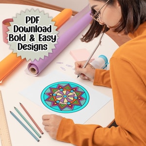 Mandala Coloring Pages for Kids, Teens and Adults: 75 Bold & Easy ...