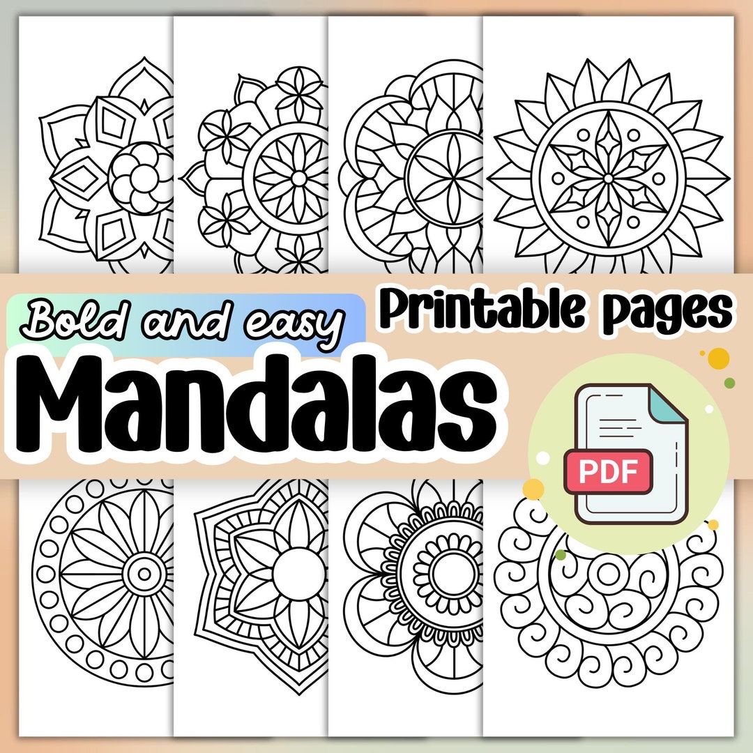 Mandala Coloring Pages for Kids, Teens and Adults: 75 Bold & Easy ...
