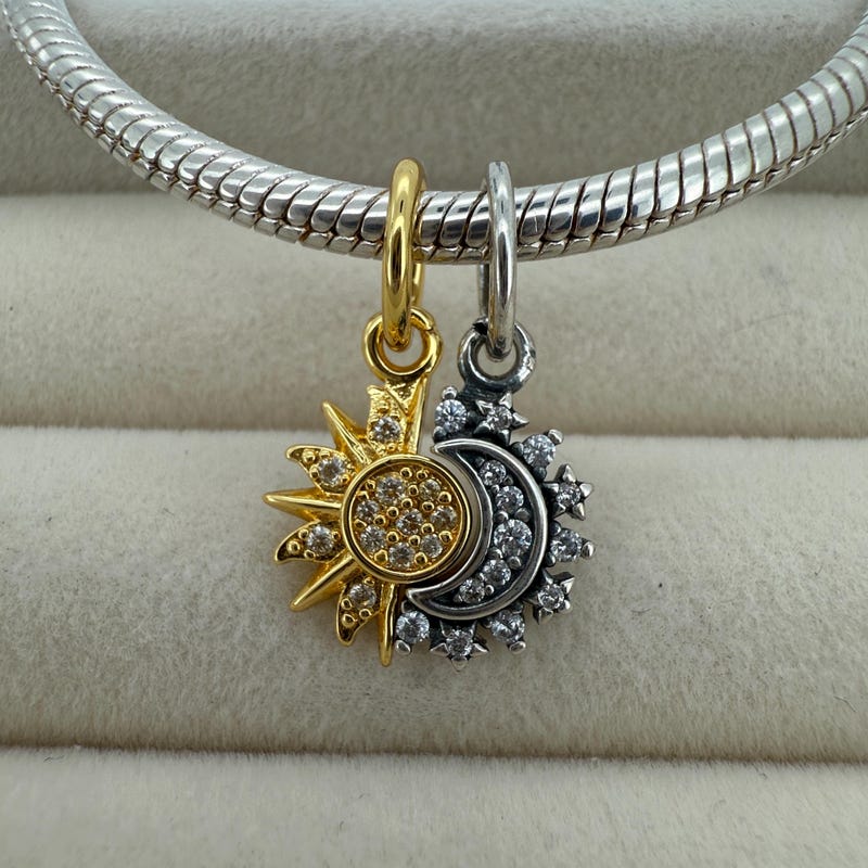 Sun and Moon Charm - Etsy