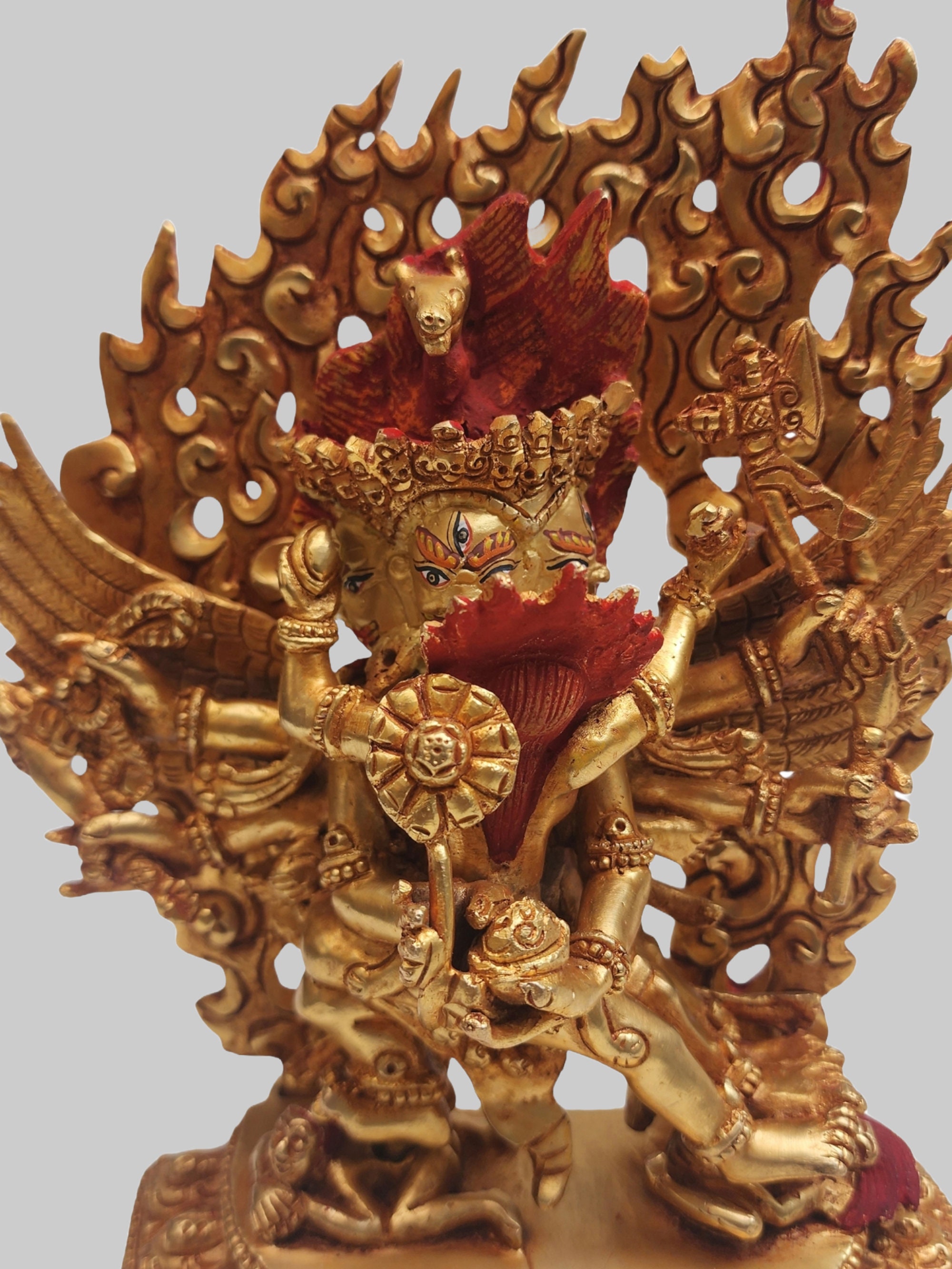 24K Gold Gilded Hayagriva Statue: Divine Buddhist Deity, 8" - Etsy