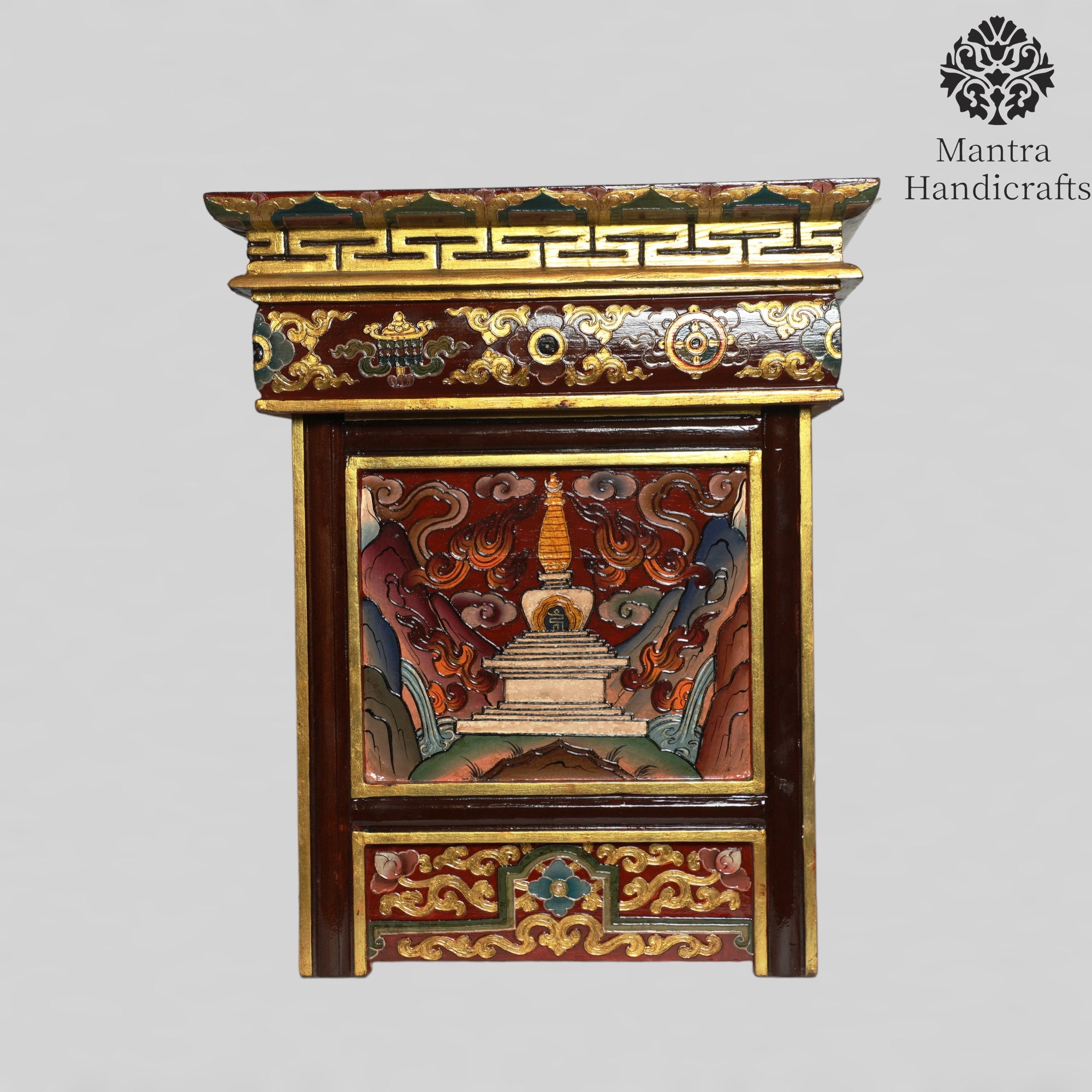 Hand-carved Trantrik Tibetan Wooden Carved Foldable Table Traditional ...