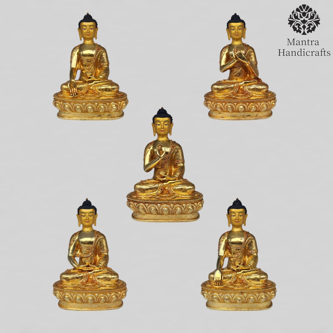 High-quality Craftsmanship Pancha Buddha Set 5 Statues in One ...