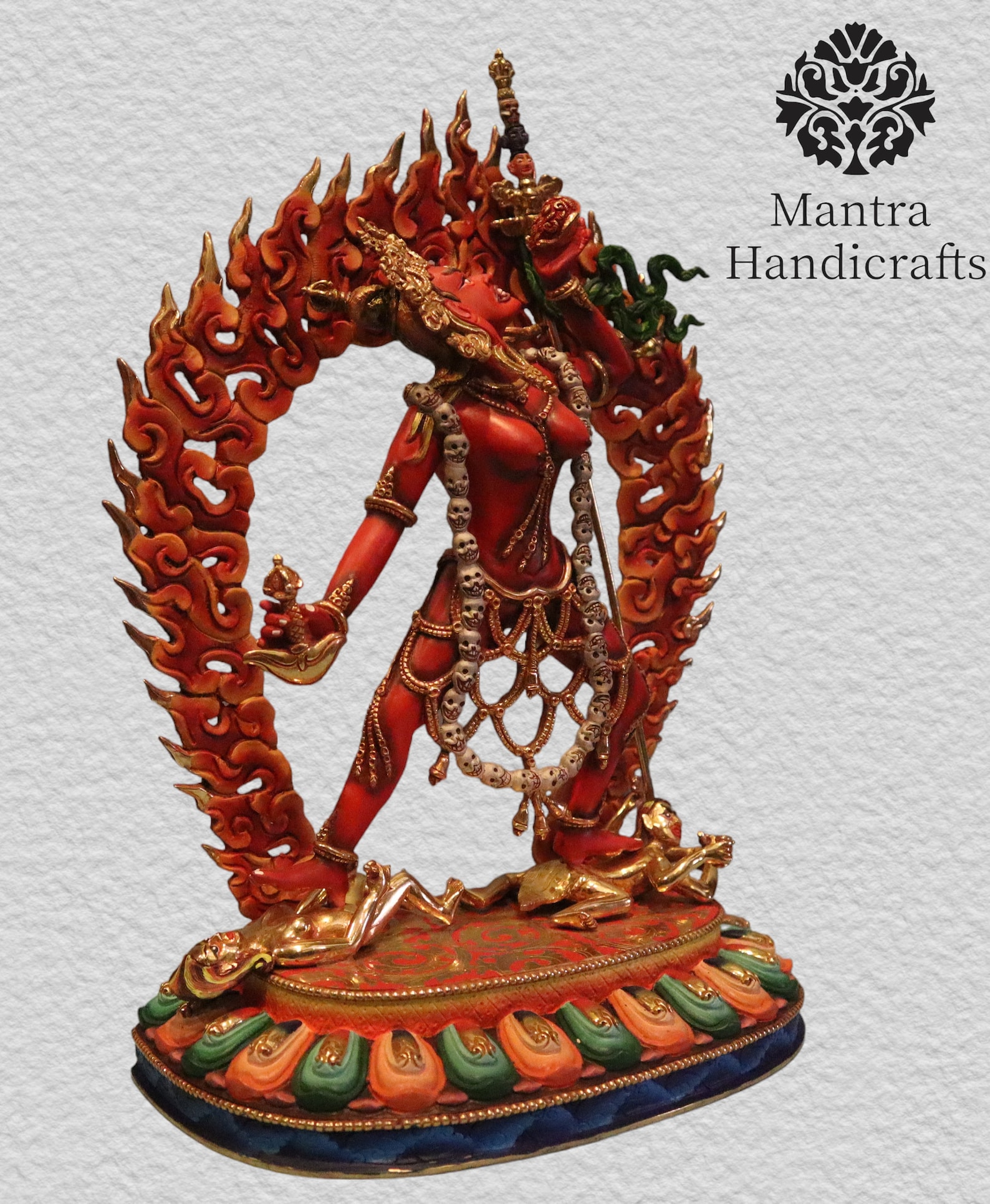 Hand Made Tibetan Buddhist Vajra Jogini Statue 24K Gold Gilded and ...