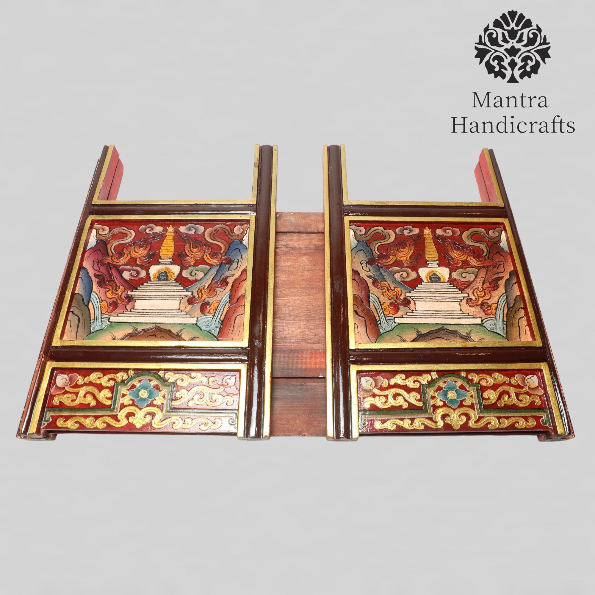 Hand-carved Trantrik Tibetan Wooden Carved Foldable Table Traditional ...