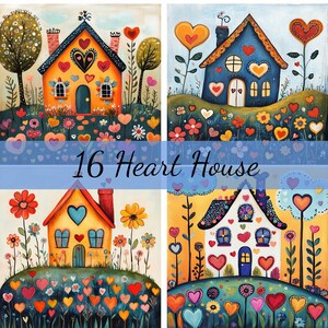 16 House With Hearts Love Clipart Bundle, High-quality JPG, Craft Art ...