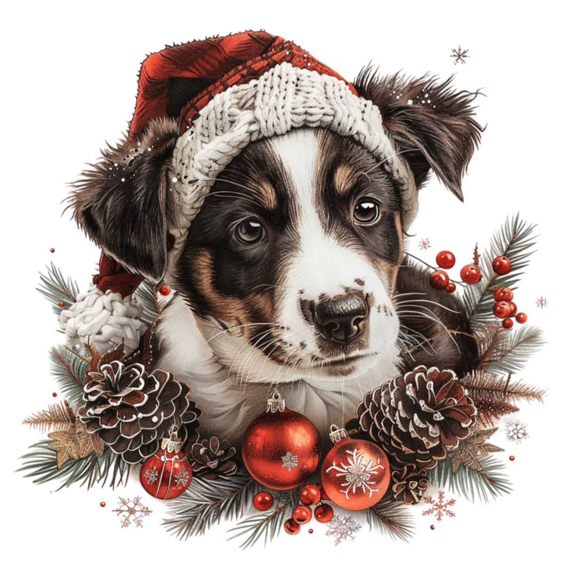 15 Christmas Dog Clipart Bundle, 15 High-quality JPG, Craft Art, Card ...