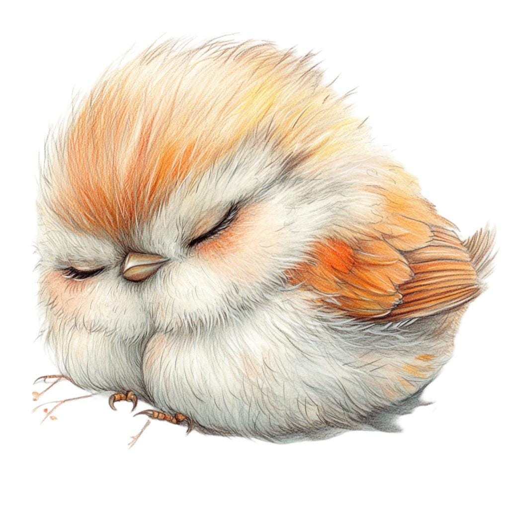 16 Cute Sleeping Bird Clipart Bundle, 16 JPG and Transparent PNG ...