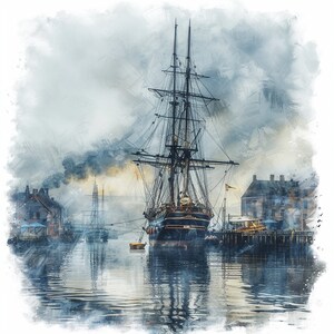 Victorian Harbor Clipart Bundle, 16 High-quality JPG, Craft Art, Card ...