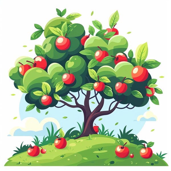 Apple Tree Clipart - Etsy
