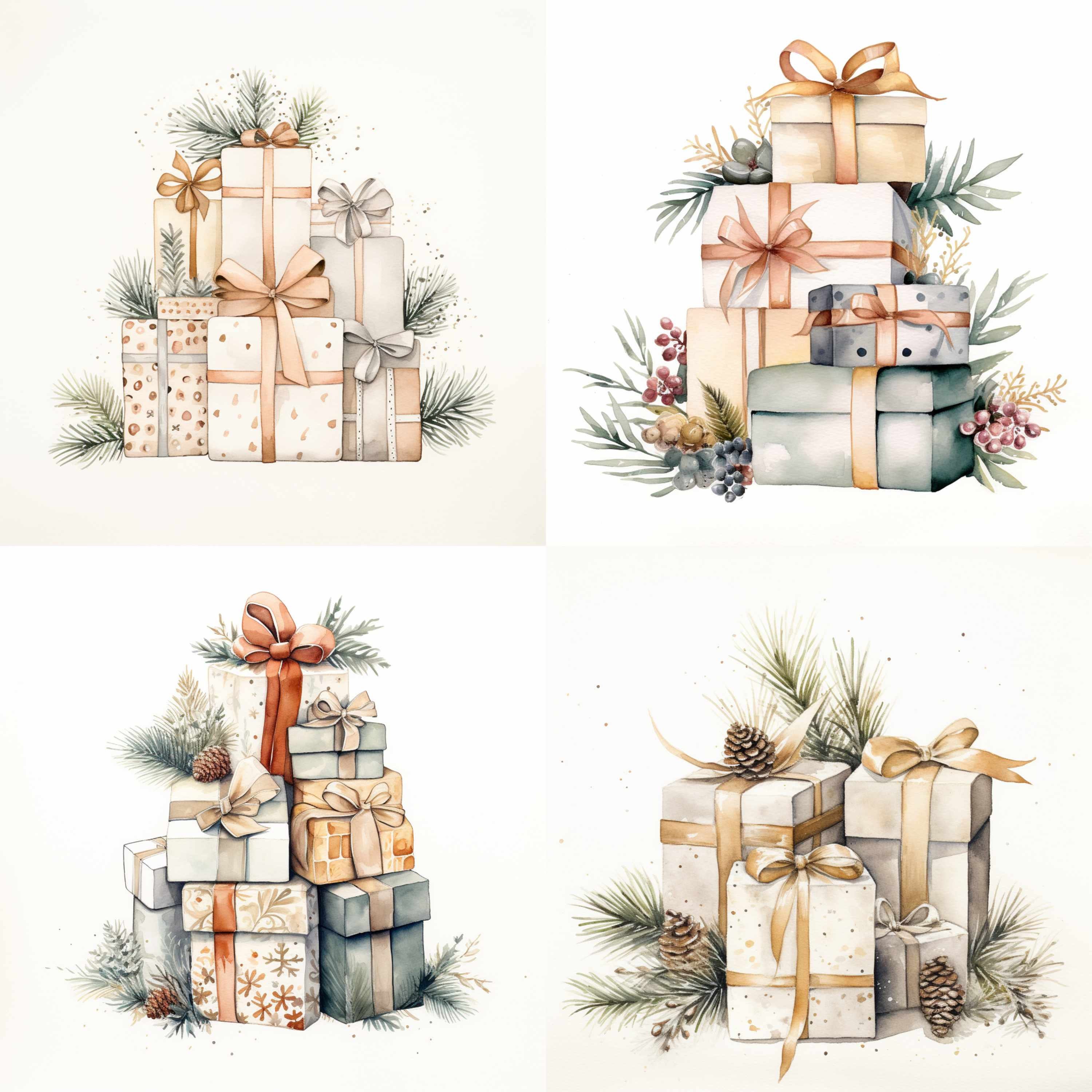 13 Boho Wrapped Presents Gift Clipart Bundle High-quality - Etsy
