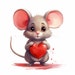 12 Heart Mouse Clipart Bundle, High-quality JPG, Craft Art, Card Making ...