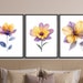 Abstract Flower Purple and Yellow Clipart Bundle, 16 High-quality JPG ...