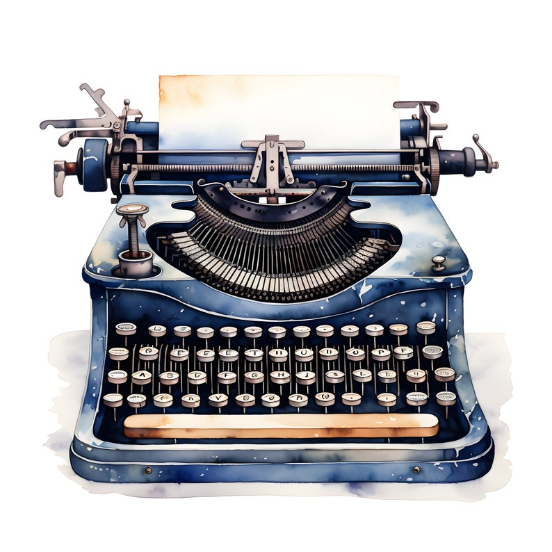 14 Typewriter Clipart Bundle, High-quality JPG, Office Art, Card Making ...