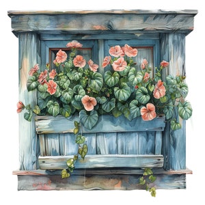 Window Box Flowers Clipart Bundle, 16 High-quality JPG, Craft Art, Card Making, Clip Art ...