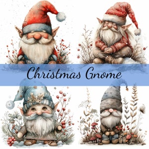 16 Winter Christmas Gnome Clipart Bundle, 16 High-quality JPG, Craft ...