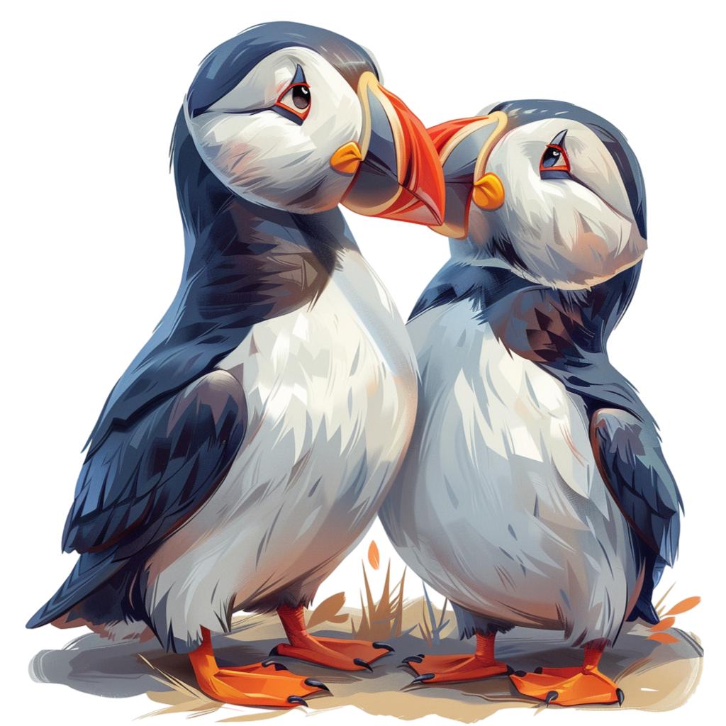16 Charming Puffins Clipart Bundle, 16 High-quality JPG, Craft Art ...