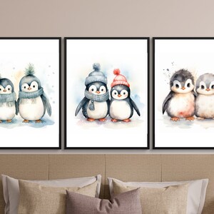 16 Winter Penguin Friends Clipart Bundle, 16 High-quality JPG, Nursery ...