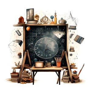 15 Blackboard Classroom Chalk Board Clipart Bundle, High-quality JPG ...