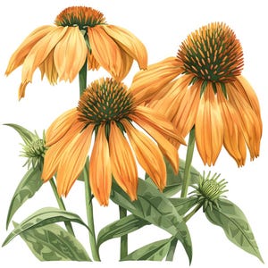 16 Coneflower Flower Mix Clipart Bundle, 16 High-quality JPG, Craft Art ...