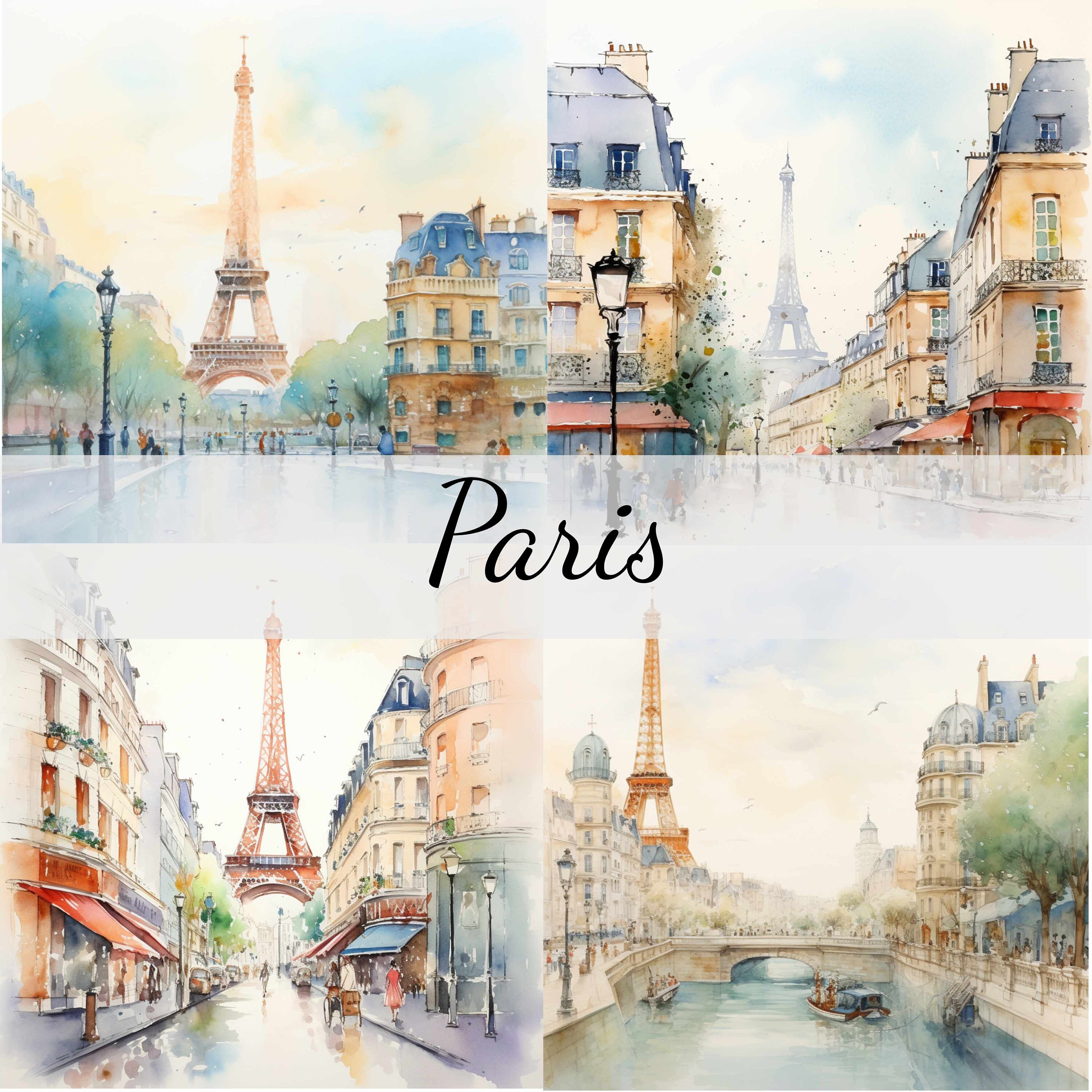 16 Scenic Paris Clipart Bundle, High-quality JPG, Craft Art, Card ...
