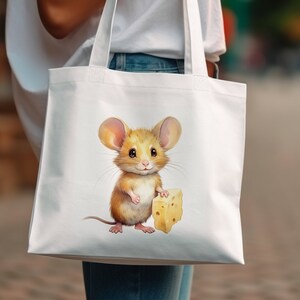 Cute Mouse With Cheese Clipart Bundle, High-quality JPG, Craft Art ...