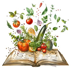 16 Open Book Cooking Herbs Spice Clipart Bundle, High-quality JPG ...