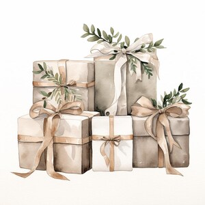 13 Boho Wrapped Presents Gift Clipart Bundle, High-quality JPG, Nursery ...