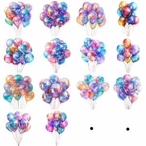 Iridescent Balloons Clipart Bundle, 14 High-quality JPG, Craft Art ...