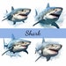 Shark in Water Clipart Bundle, High-quality JPG, Craft Art, Card Making ...