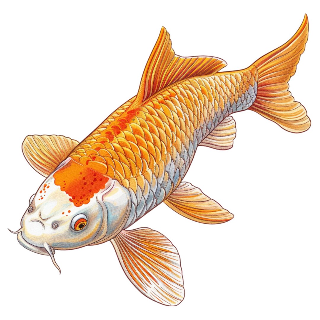 Carp Fish Swimming Clipart Bundle, 16 High-quality JPG, Craft Art, Card ...