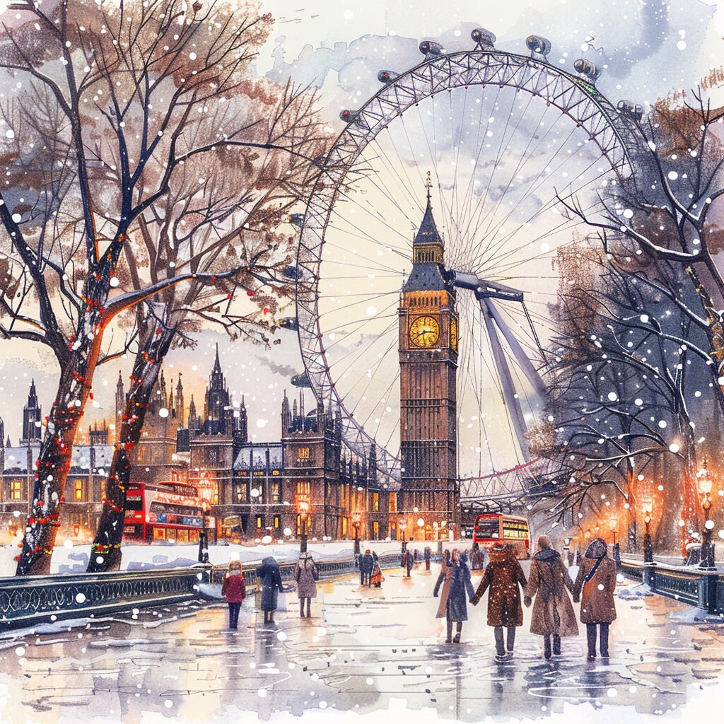 16 Christmas in London Clipart Bundle, 16 High-quality JPG, Craft Art ...