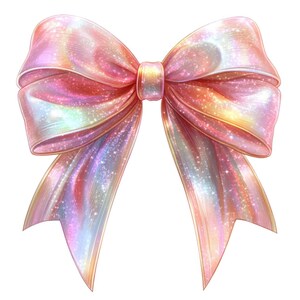 Pastel Glitter Lights Bow Clipart Bundle, 12 Transparent PNG Download ...