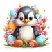 Easter Penguin W Easter Eggs Clipart Bundle, High-quality JPG, Craft ...