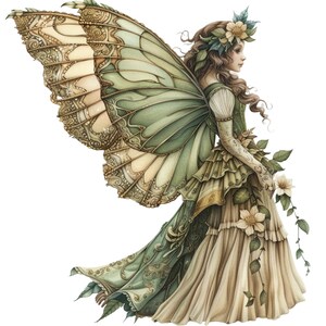 16 Green Forest Fairy Clipart Bundle, 16 High-quality JPG, Craft Art ...