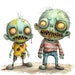 Zombie Friends Clipart Bundle, 16 High-quality JPG, Craft Art, Card ...