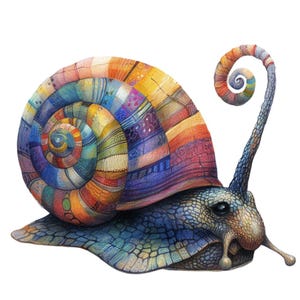 Snail Folk Art Clipart Bundle, 16 High-quality JPG, Craft Art, Card ...