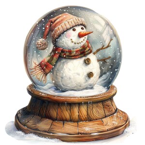 Snowman in a Snow Globe Clipart Bundle, 16 High-quality JPG, Craft Art ...