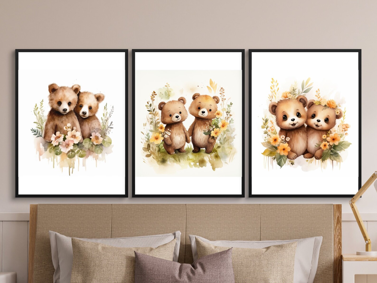 14 Bear Friends Clipart Bundle, High-quality JPG, Nursery Art, Card ...