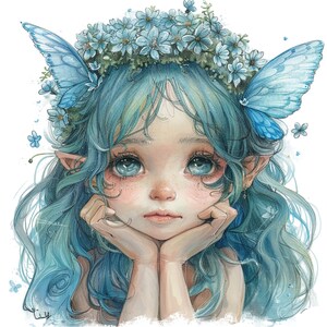 Blue Fairy Princess Clipart Bundle, 16 High-quality JPG, Craft Art ...