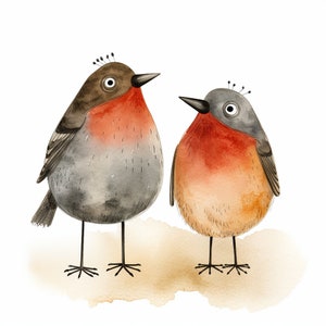 17 Silly Cute Robin Birds and Friends Clipart Bundle, JPG, Card Making ...