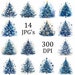 16 Purple Boho Christmas Trees Clipart Bundle, High-quality JPG, Wall ...