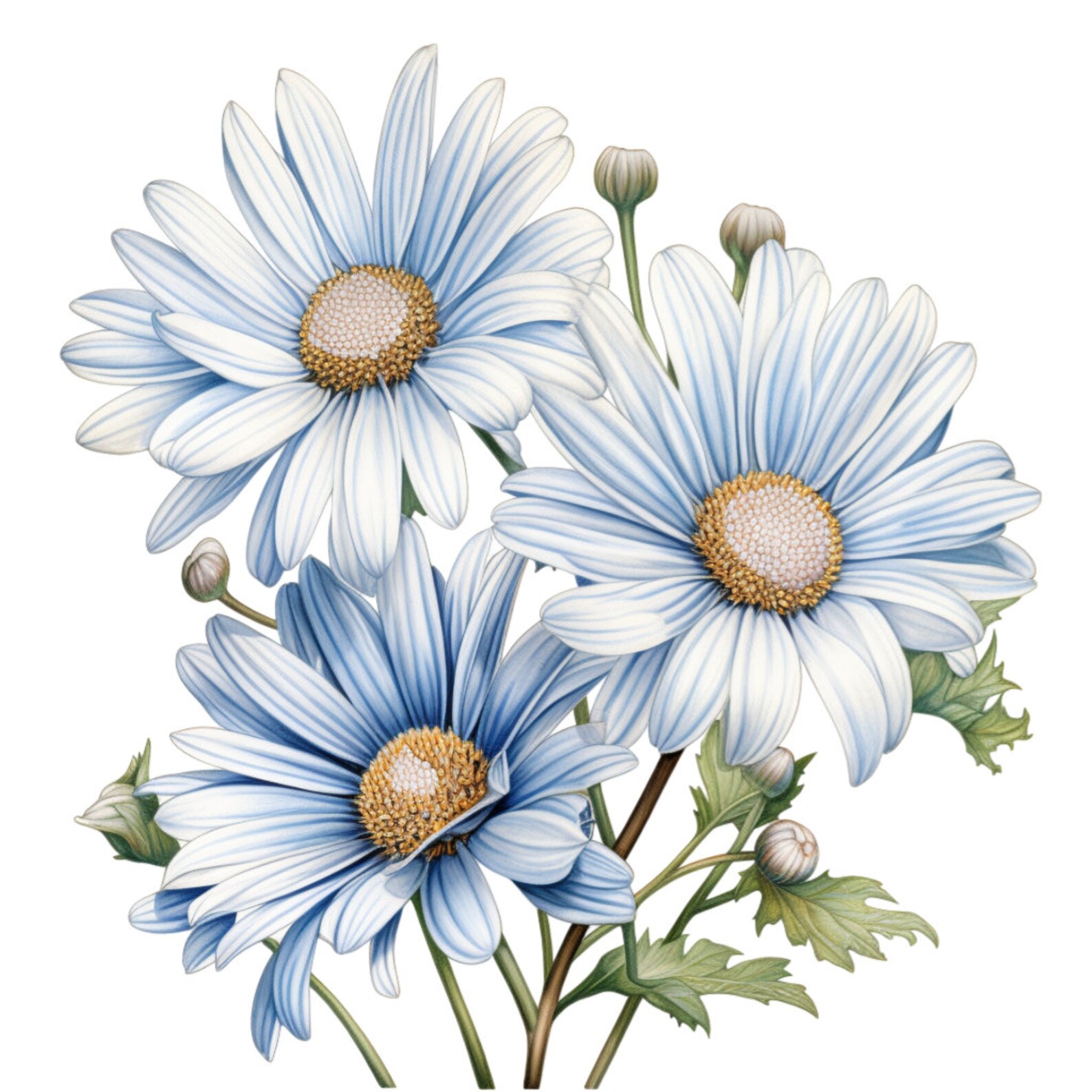 Pastel Daisy Bouquet Clipart Bundle, High-quality JPG, Craft Art, Card ...