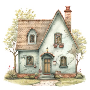 15 Mini House Small Homes Clipart Bundle, 15 High-quality JPG, Craft ...