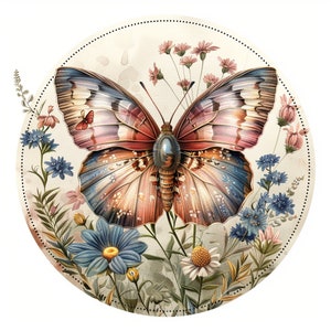 16 Vintage Butterfly Circle Round Clipart Bundle, 16 High-quality JPG ...